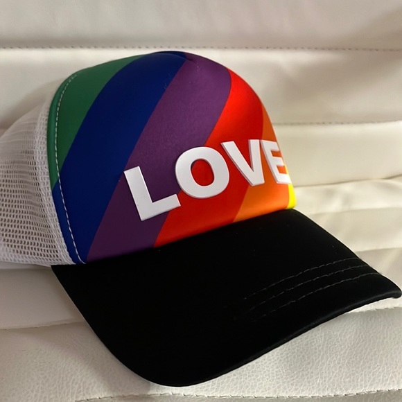 Accessories | Nwt Pride Ball Cap Snap Back W Rainbow Colors And A Black ...